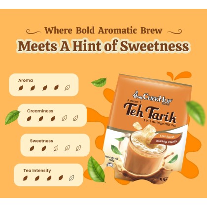 Chek Hup Less Sweet Milk Tea (30G x 12 Sachets)
